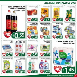 Offerte CRAI dal 10 al 21 settembre | PDF