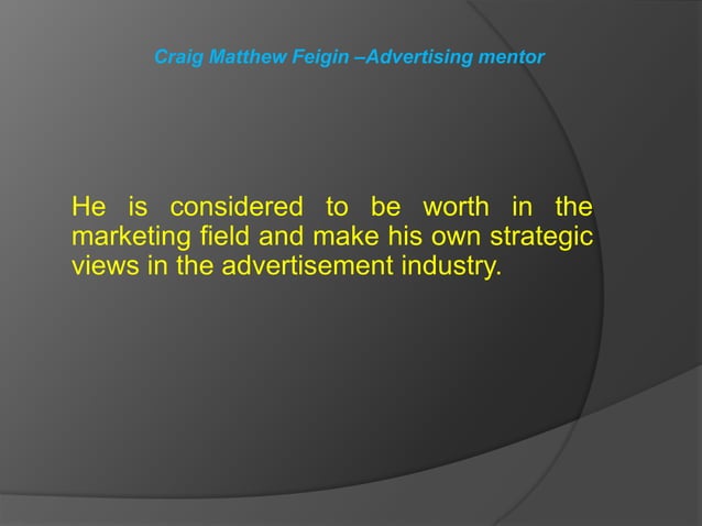 Craig matthew feigin | PPT
