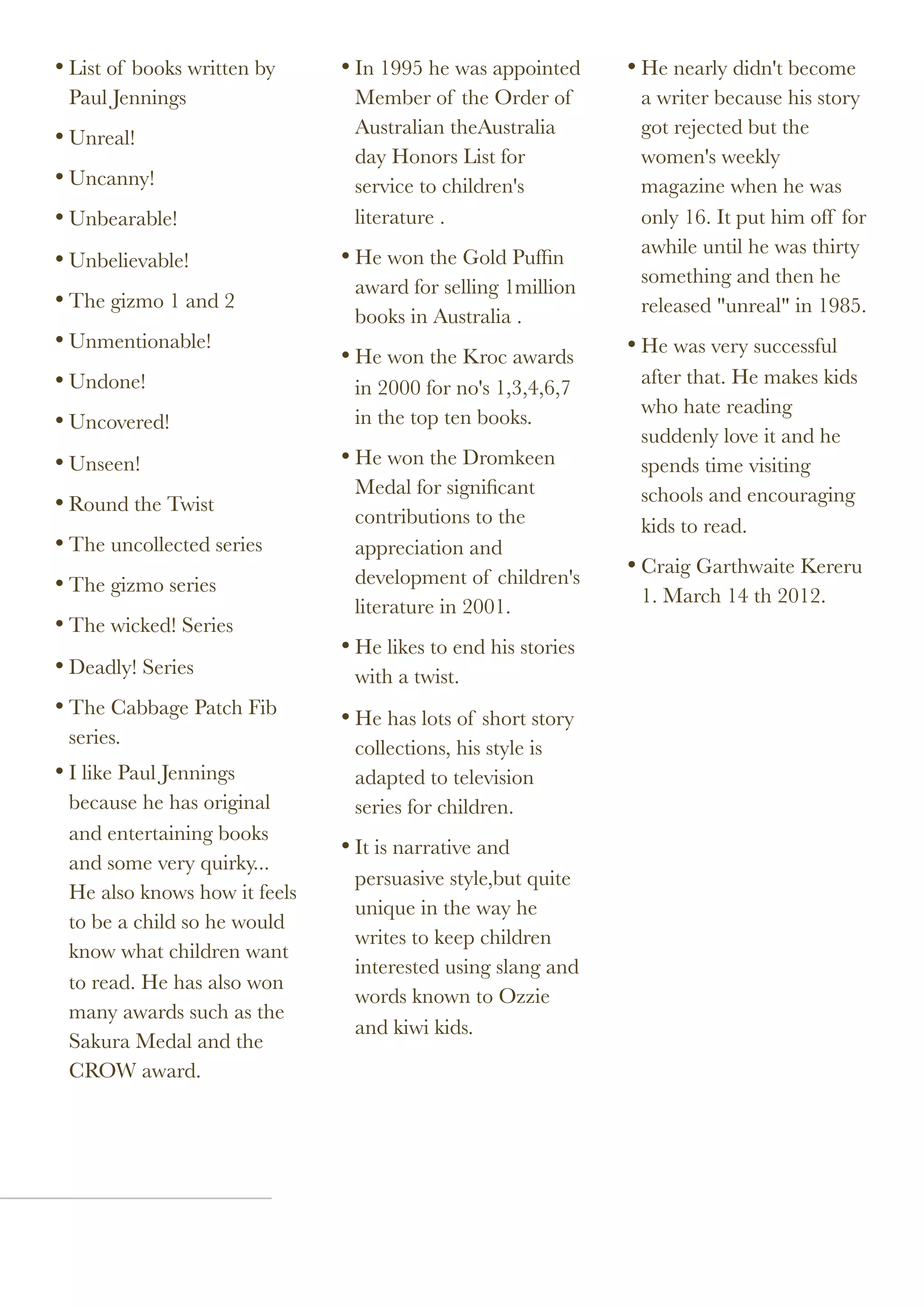 Craig paul jennings | PAGES