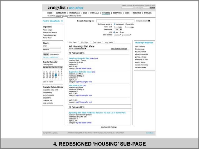 Craigslist Redesign | PPTX