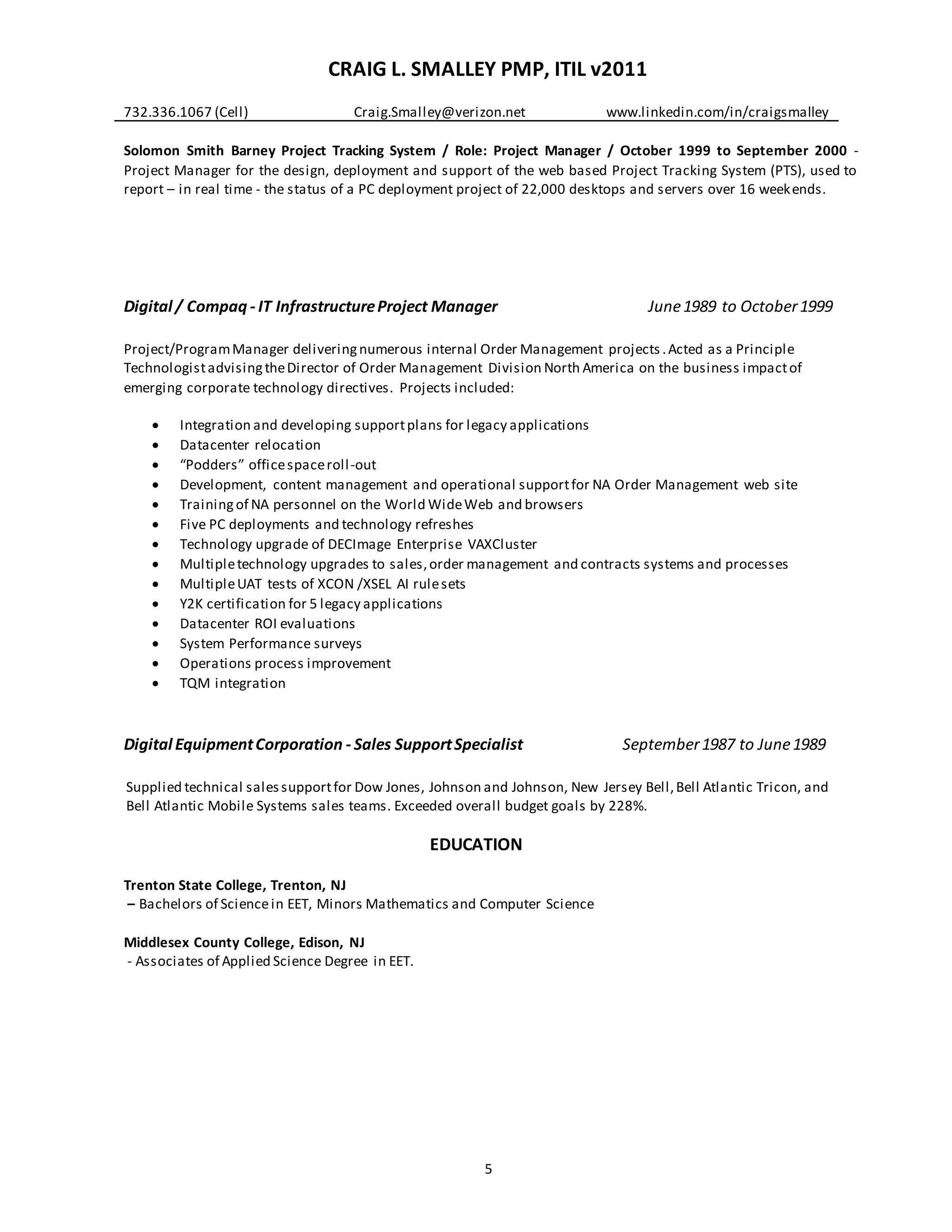 Craig Smalley resume v2 | DOCX