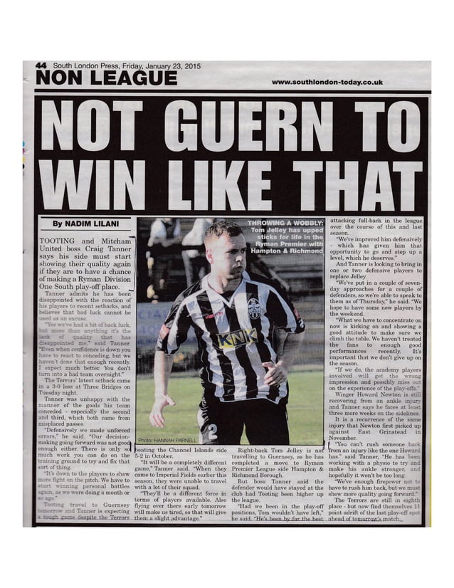 Craig Tanner interview 20-01-15 | PDF