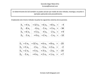Cramer 4x4 resuelto por cofactores | PDF