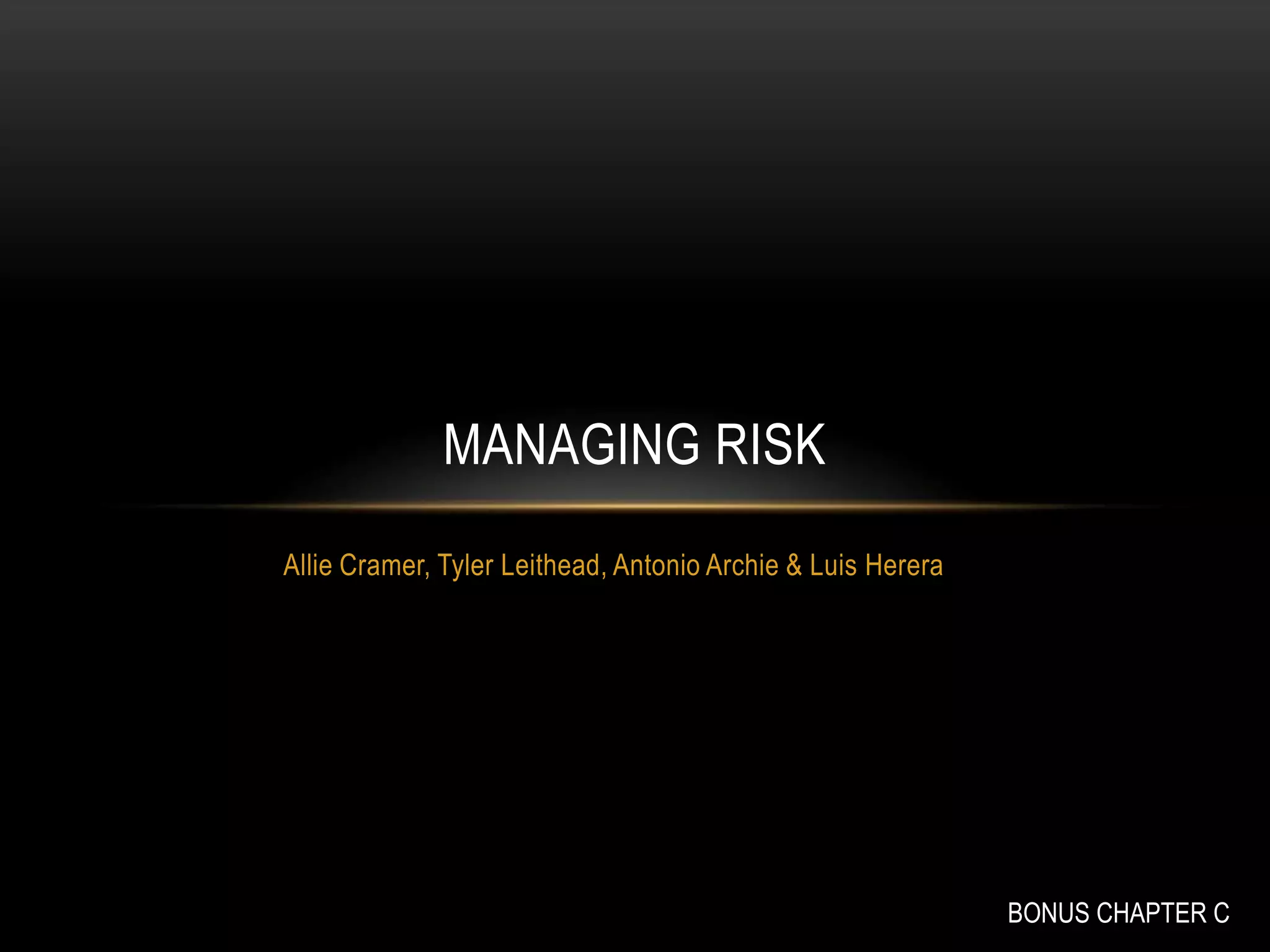 Managing Risk | PPTX | Health Insurance | Insurance