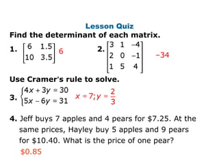 Cramers rule | PPTX