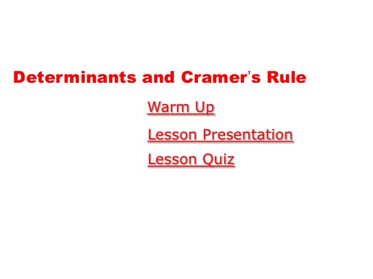 Cramers Rule