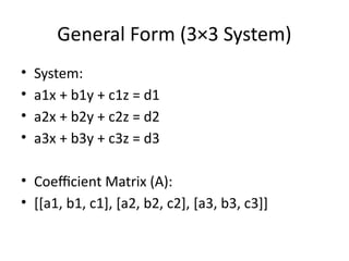 Comprehensive Guide to Solving 3x3 Systems Using Cramer's Rule with ...