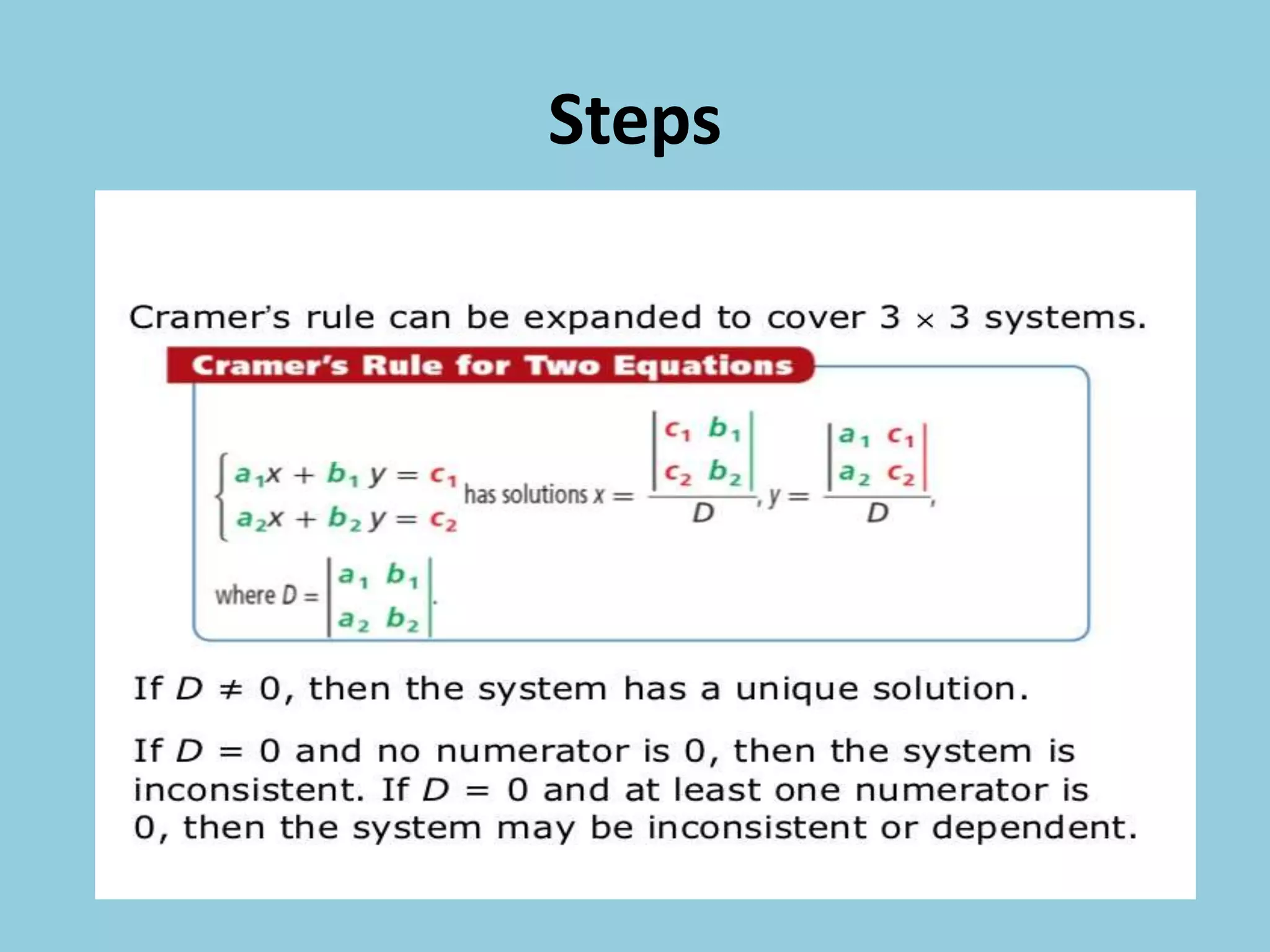 Cramer's rule ? version 1 | PPTX