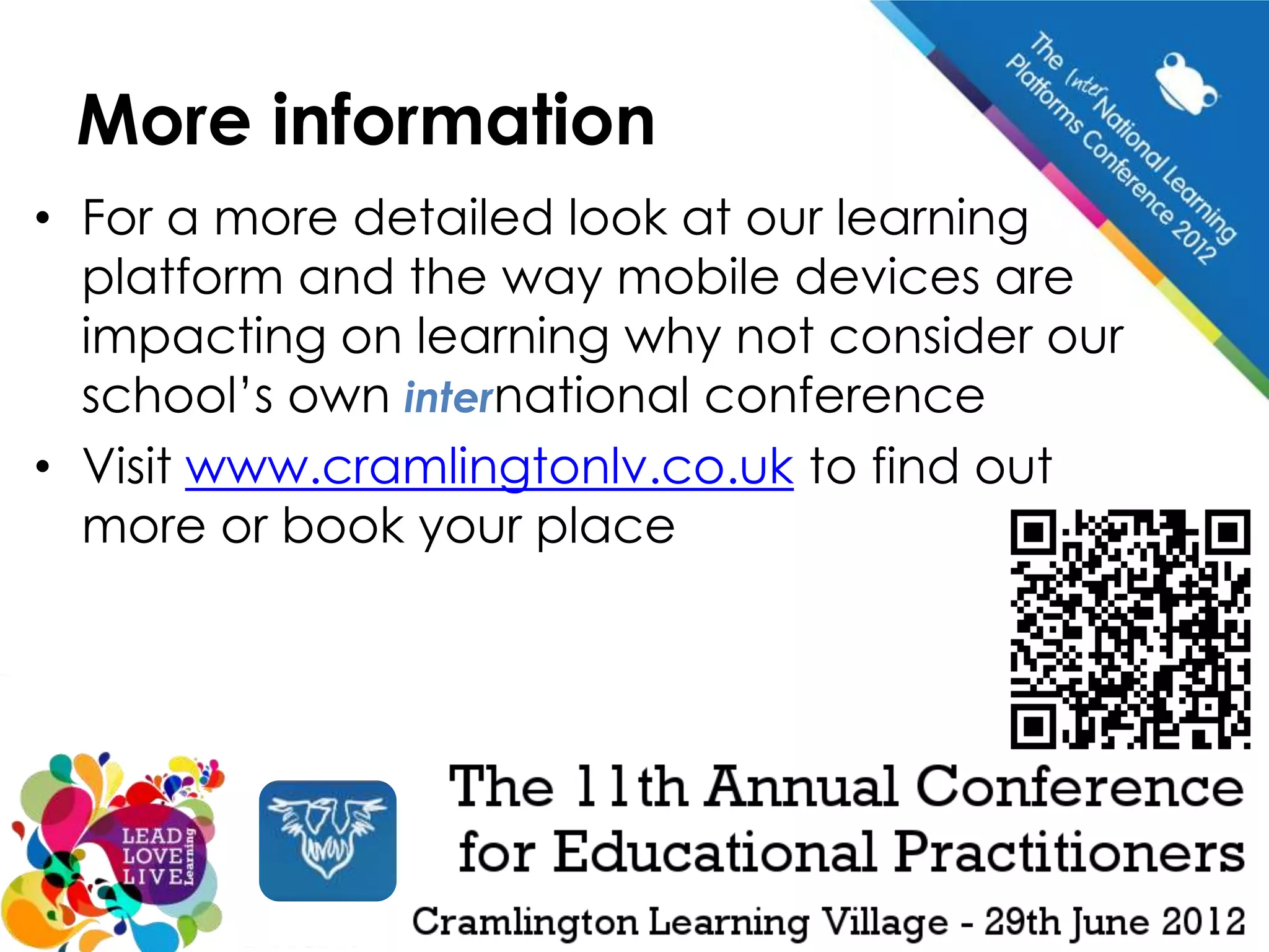 Cramlington Learning Village Presentation from #frog12 | PPTX
