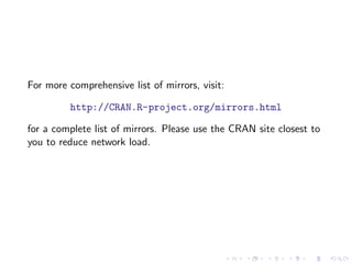 Comprehensive R Arichive Network (CRAN) | PDF