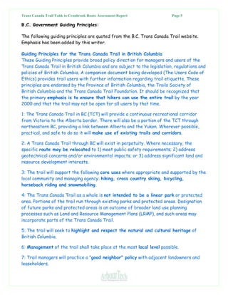 Cranbrook Yahk Assessment Report | PDF