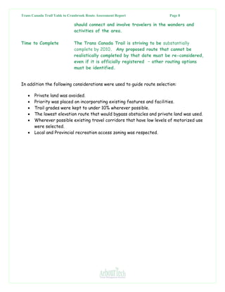 Cranbrook Yahk Assessment Report | PDF