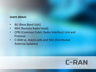 C-RAN, Cloud RAN Training | Tonex Training | PPTX