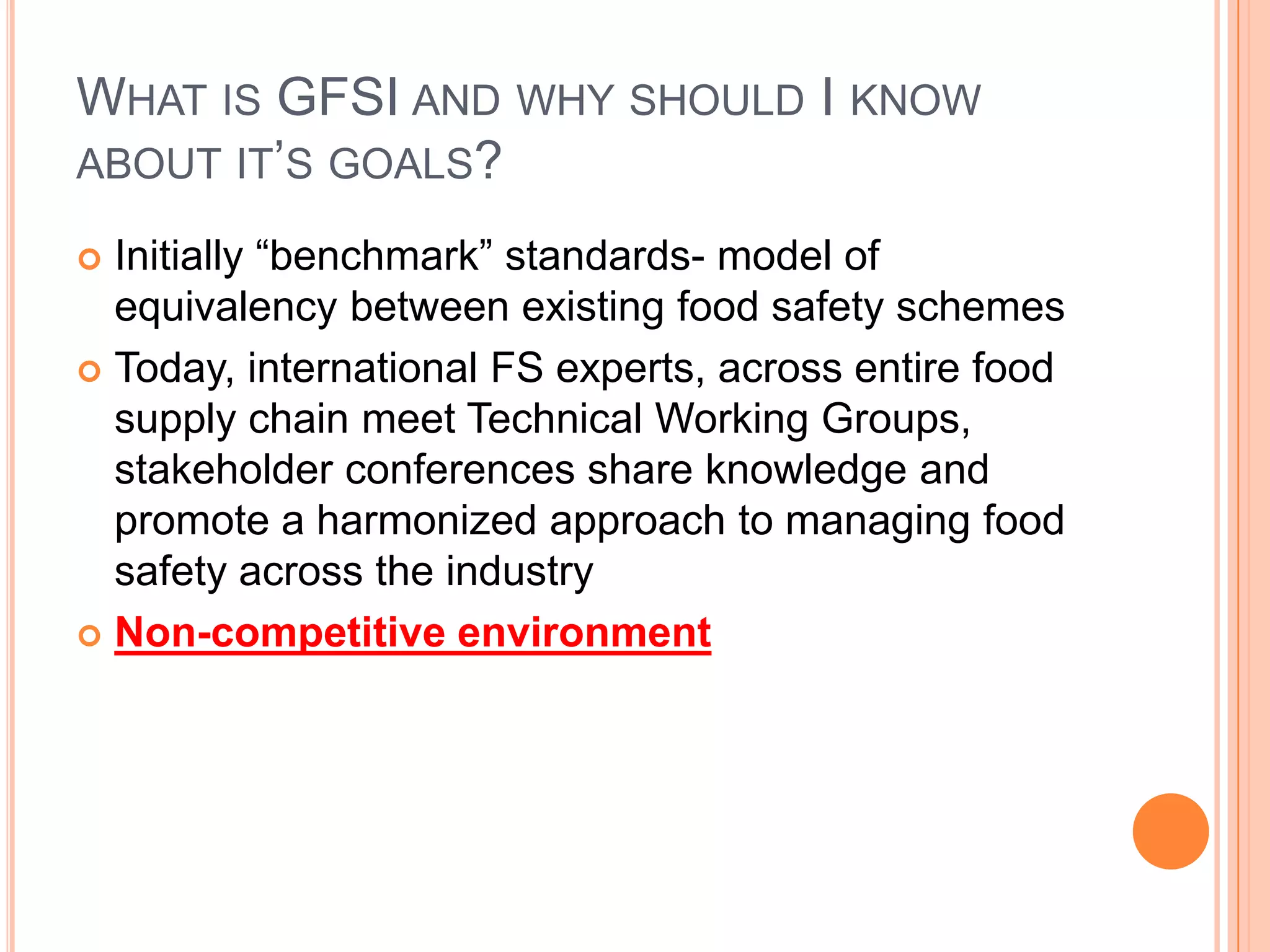 Global Food Safety Initiative (GFSI) Implementation – Concepts and ...