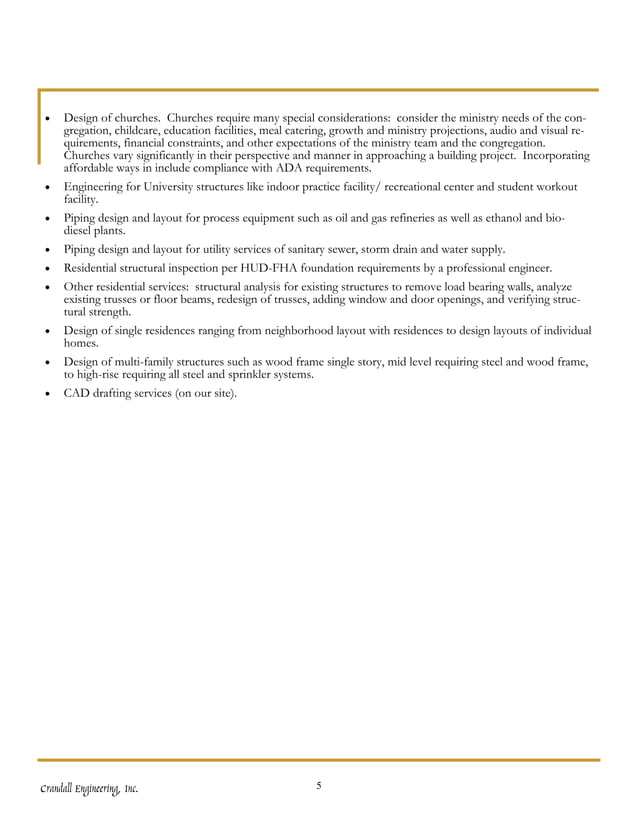 Capital Needs Assessment Provider - Statement of Qualifications | PDF