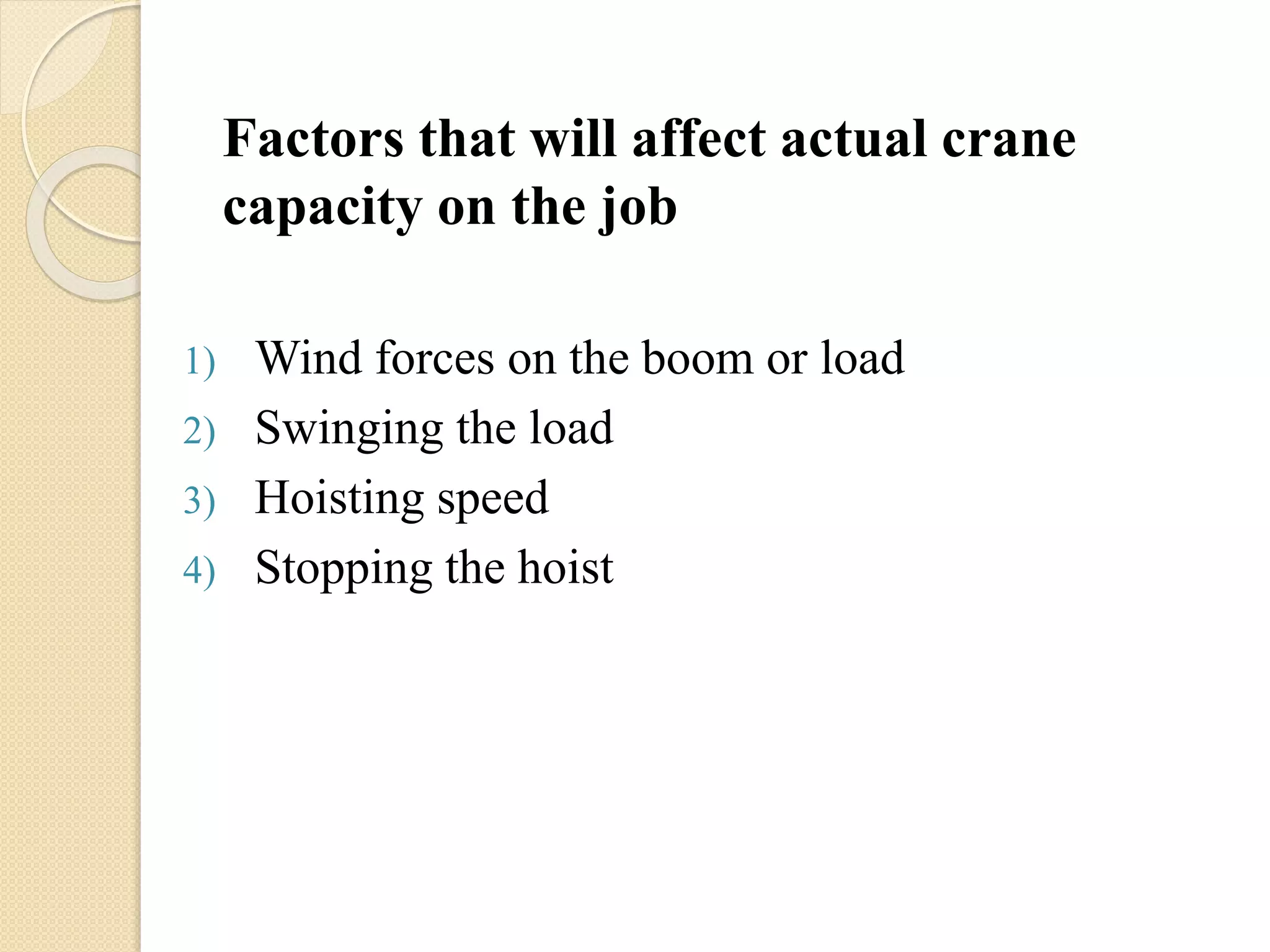 Construction Equipment -Crane - Hoisting equipment | PPTX