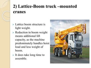 Construction Equipment -Crane - Hoisting equipment | PPTX