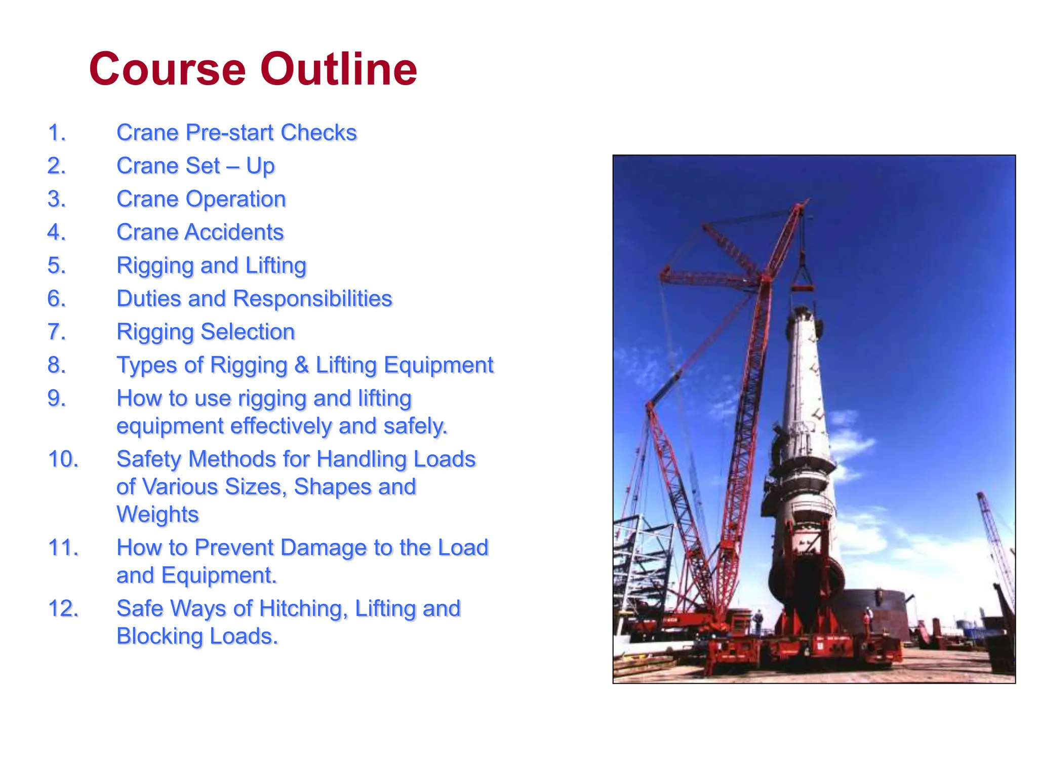 Crane-Rigging-Lifting lifting preacitions | PPTX