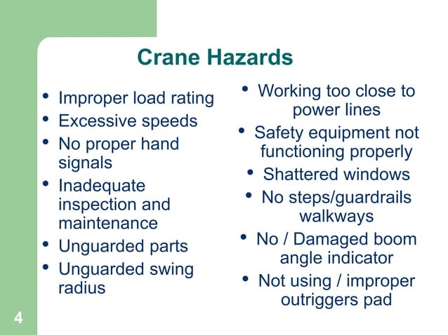 Crane & Lifting Safety.ppt Crane lifting safety useful for construction ...