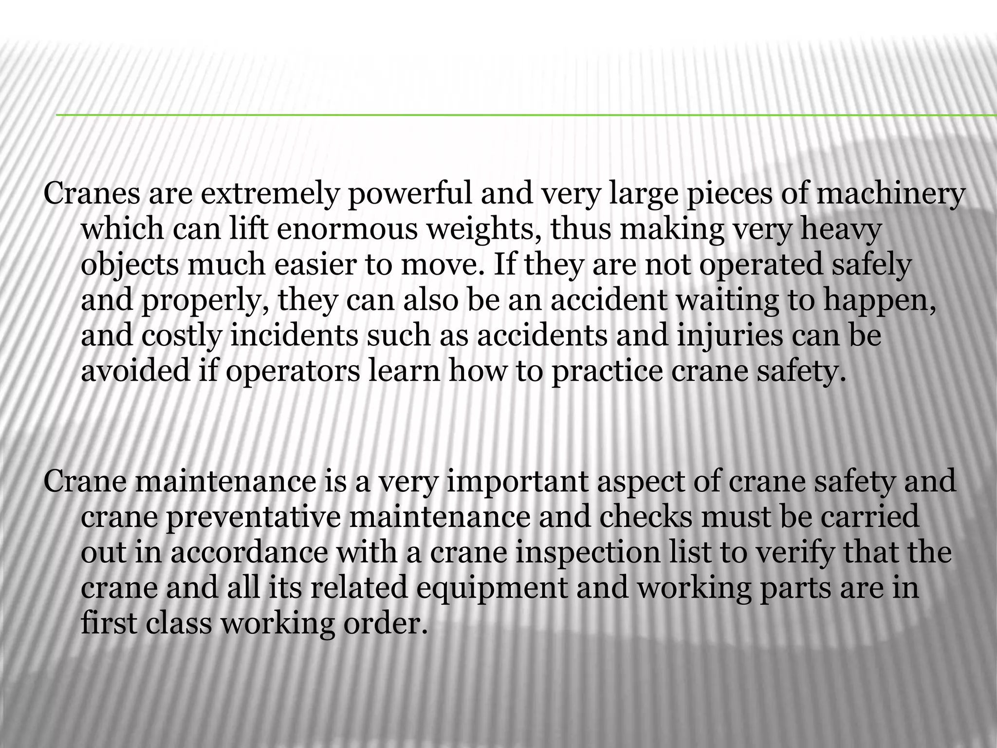 Crane maintenance services | PPT