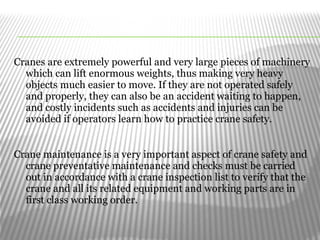 Crane maintenance services | PPT
