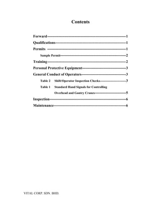 Crane operator safety procedure | DOC