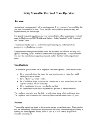 Crane operator safety procedure | DOC