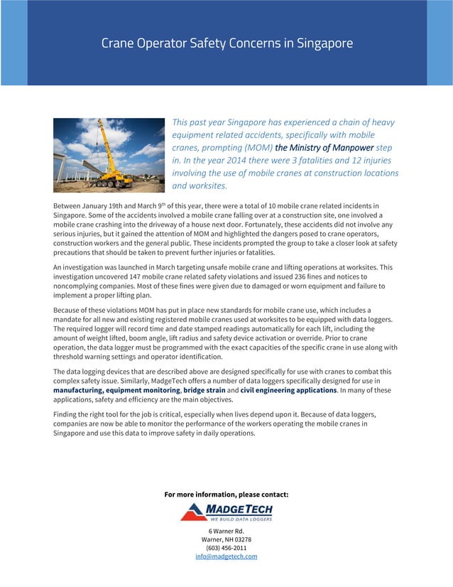 Crane operator safety concerns in singapore | PDF