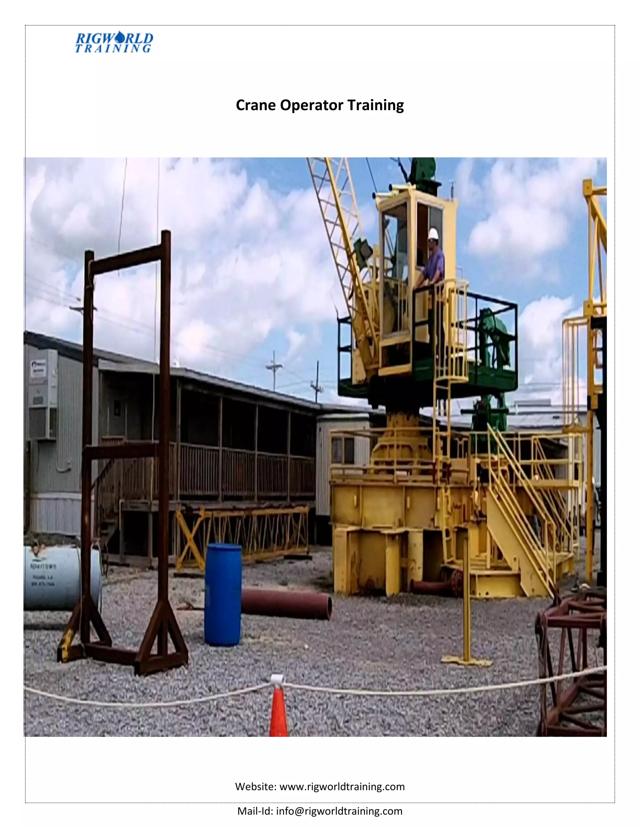 Crane Operator Training - RigWorld Training Center | PDF