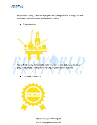 Crane Operator Training - RigWorld Training Center | PDF