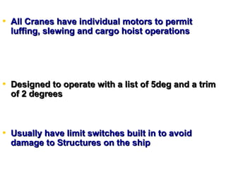 Cranes operation onboard ship marine operation | PPT