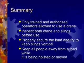 Cranes and Rigging | PPT
