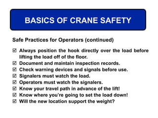 Crane and lifting safety presentation ppt | PPT