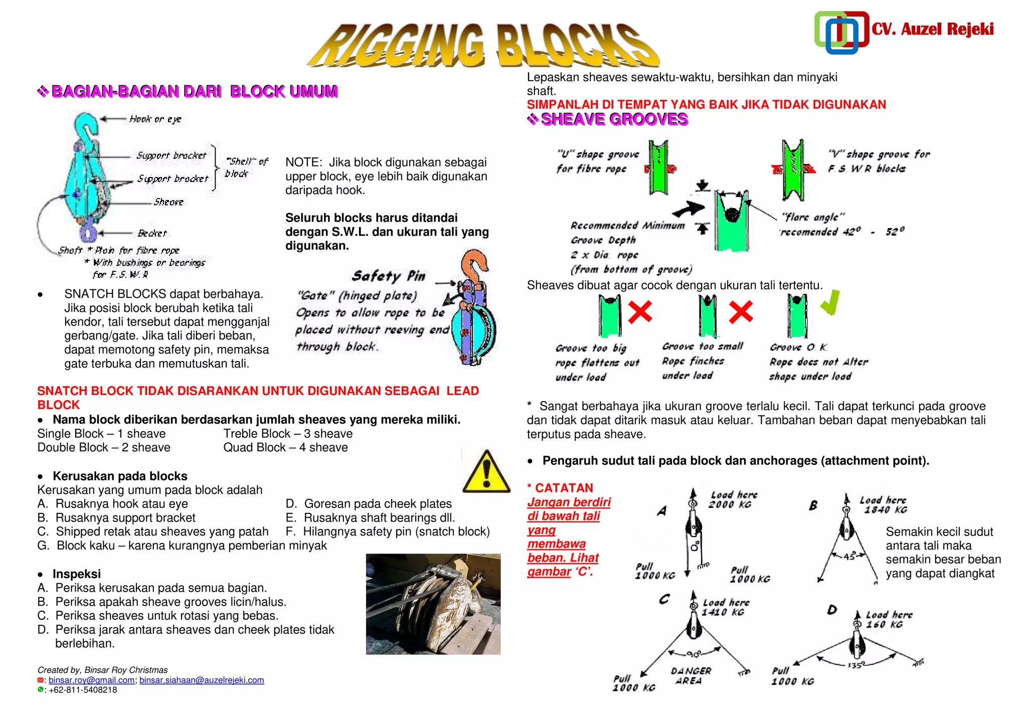 Cranes and Rigging Blocks Safety | PDF