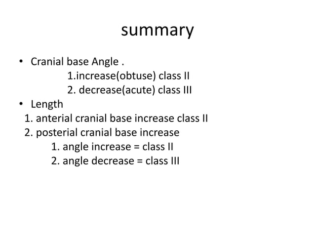 Cranial base angle in relation to malocclusion | PPTX
