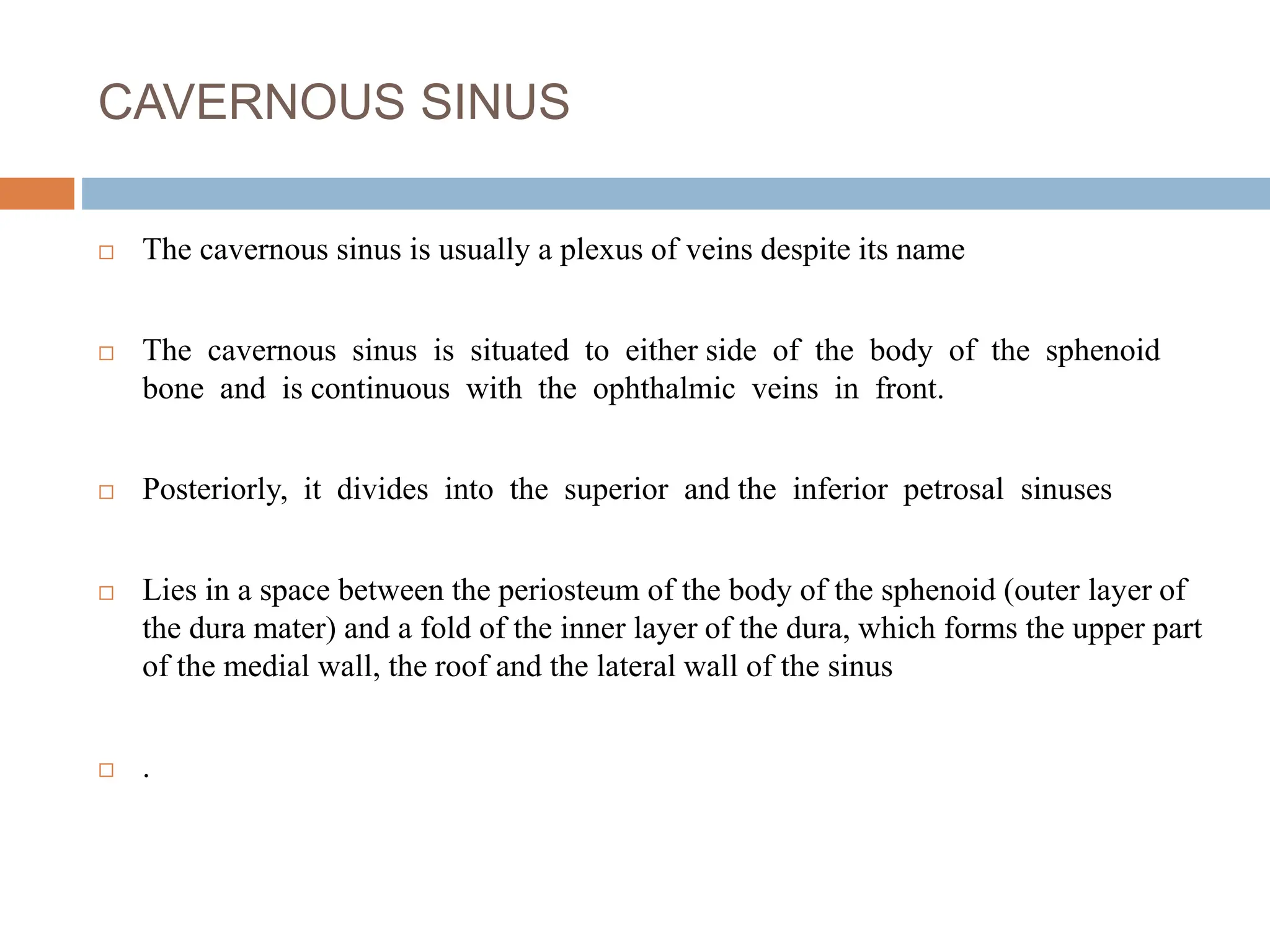 Cranial cavity and dural venous sinuses .pptx