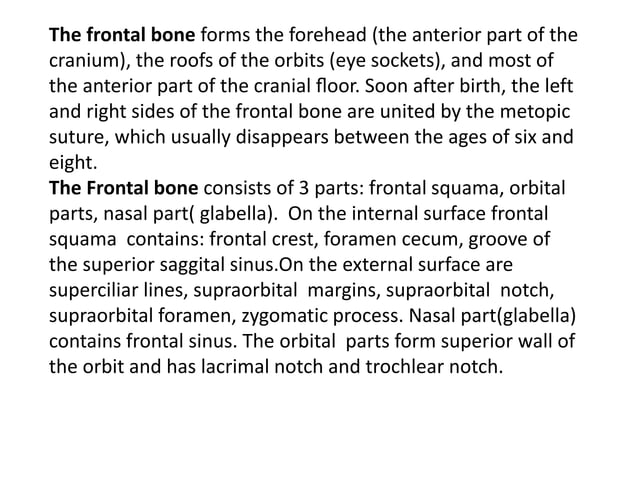 Cranial, facial bones with location in body | PPTX