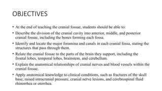 CRANIAL FOSSAE: Anterior, Middle and Posterior Fossa | PPTX