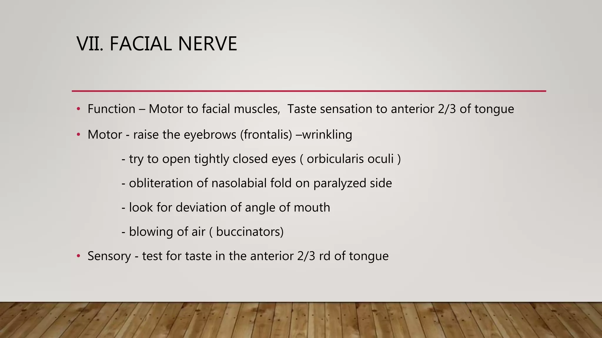 Examination of Cranial nerves - Pediatrics | PPTX