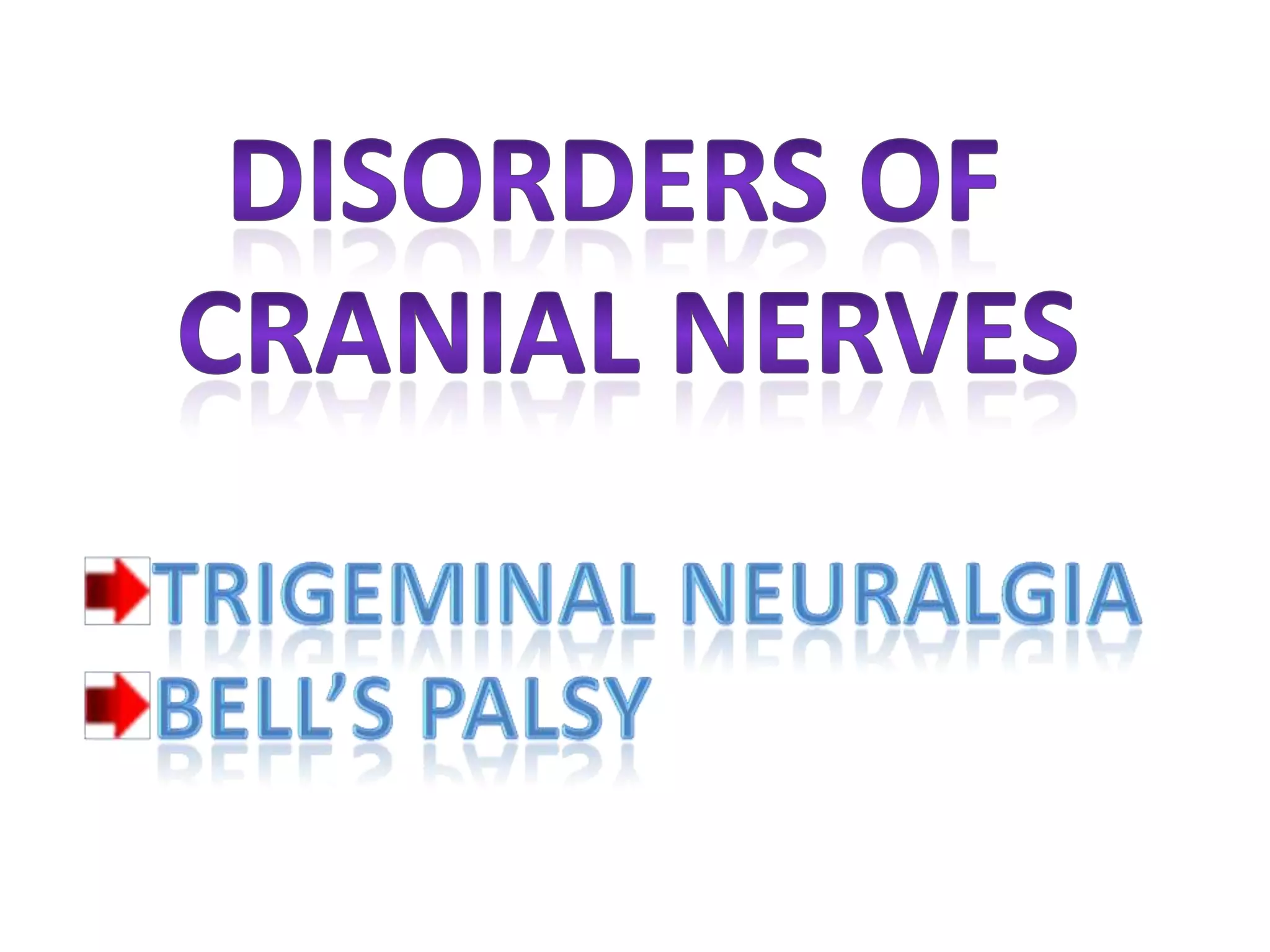 Cranial nerve disorders | PPTX
