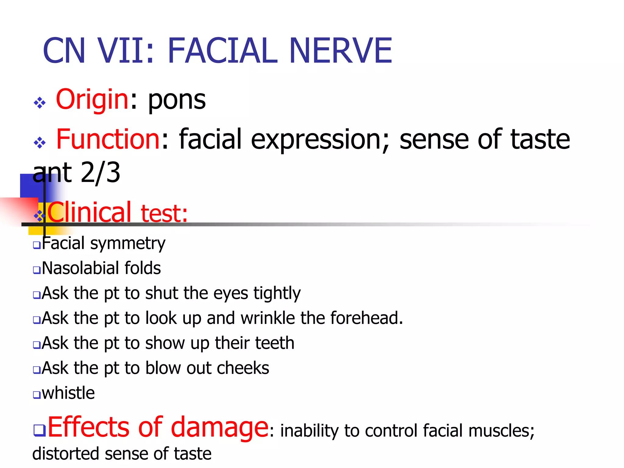 Cranial nerve examination | PPTX