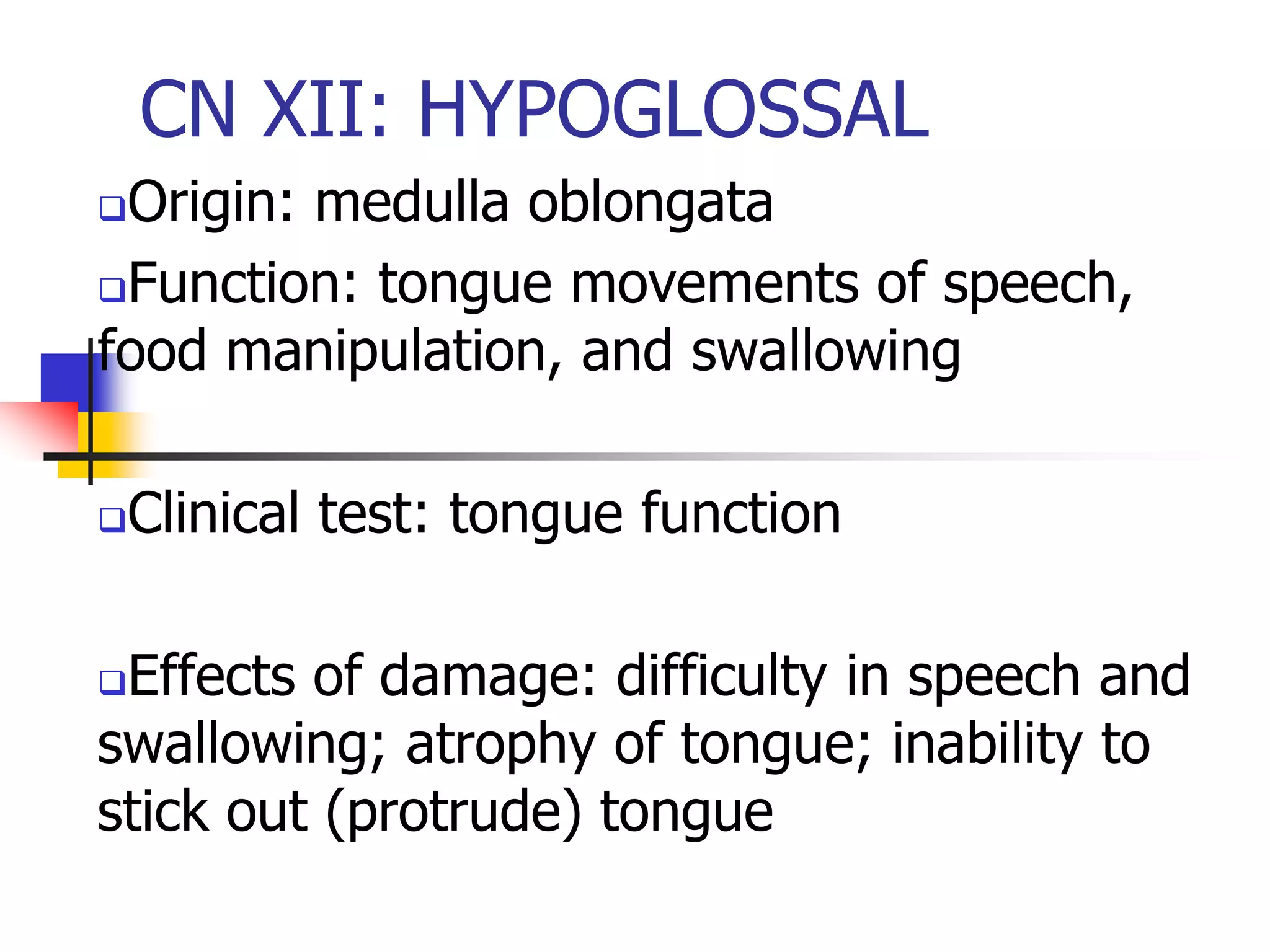 Cranial nerve examination | PPTX