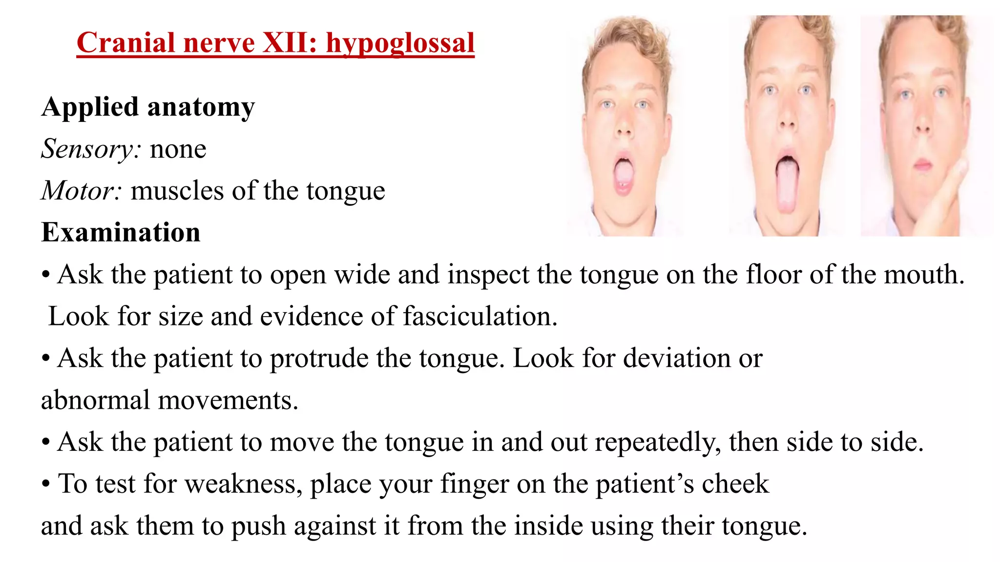 Cranial nerves examination.... | PPTX