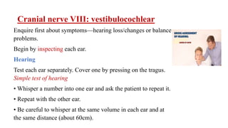 Cranial nerves examination.... | PPTX