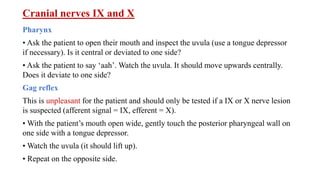Cranial nerves examination.... | PPTX