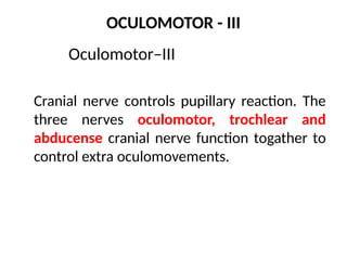 CRANIAL NERVE examination OF A PATIENTpptx | PPTX
