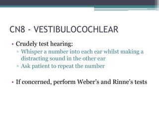 Neurological Examination : Cranial Nerve Examination Lecture 4 | PDF