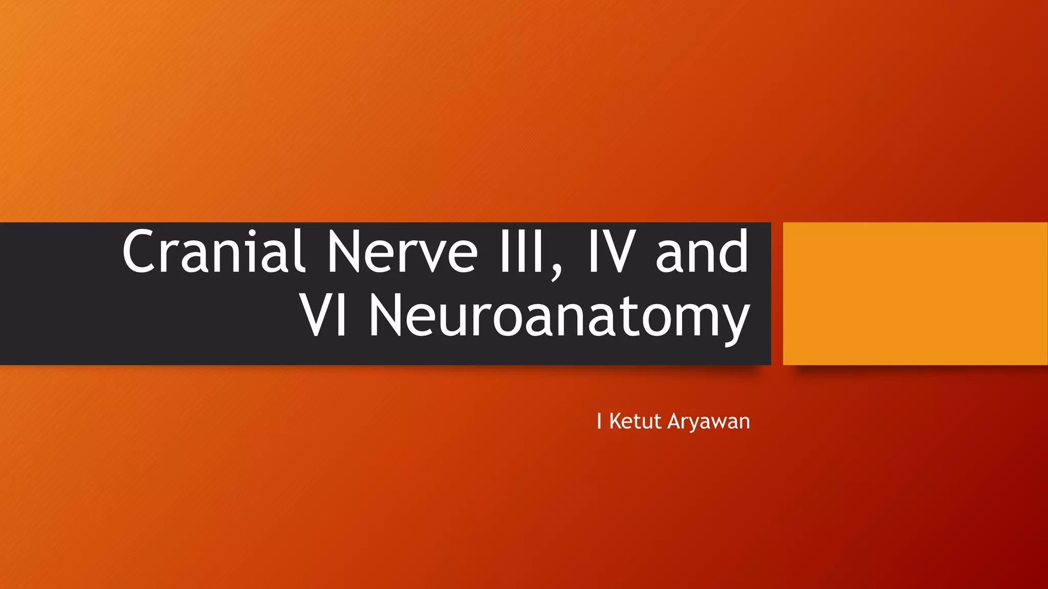 Cranial Nerve III, IV and VI Neuroanatomy.pptx