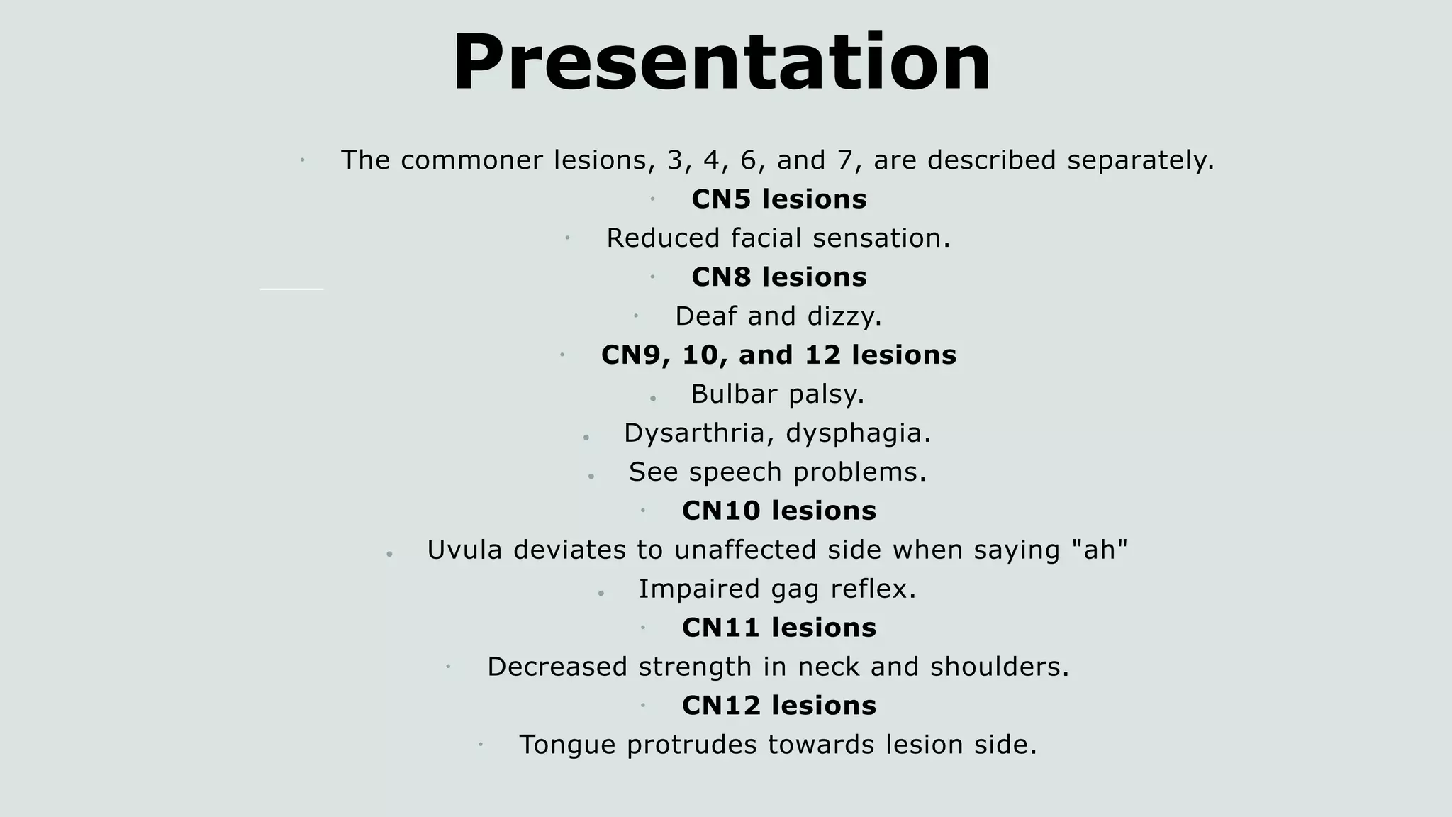 Cranial nerve problems | PPT