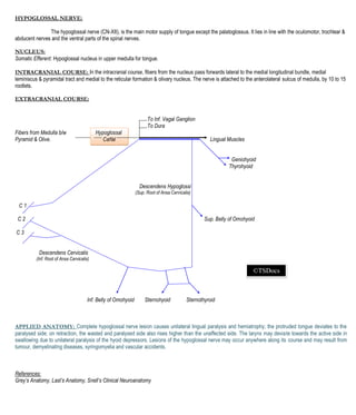 Cranial Nerves - Origin, Course and Innervation | PDF